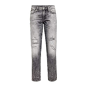 Kate Boyfriend Fit Jeans, Sun Faded Ripped Basalt, 28W x 32L