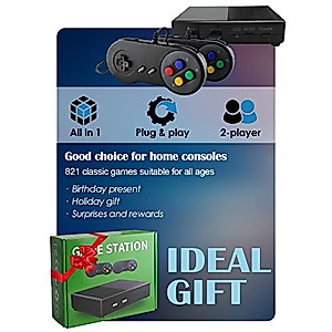 Fadist Retro Game Console, Built in 821 Classic NES Games, 4K HDMI HD Output, Game Box with 2 Wired Controller, Plug and Play Video Games Console, Ideal Gift for Kids, Friend
