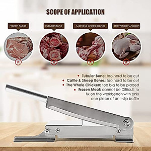 CGOLDENWALL Manual Meat Slicer Meat Bone Cutter Machine Chinese Medicine Jerky Slicer Rib Chicken Fish Frozen Meat Vegetables Deli Food Slicing Machine Home Cooking Use