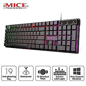 Gaming Keyboard Wired Gamer keyboards With RGB Backlit 104 Rubber Keycaps