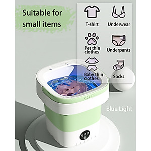 Mini Portable Washing Machine – Mini Washing Machine with 13L Large Capacity, Mini Portable washer with 2 wool dryer balls, Foldable small washing machine for underwear,socks, baby/pet clothes