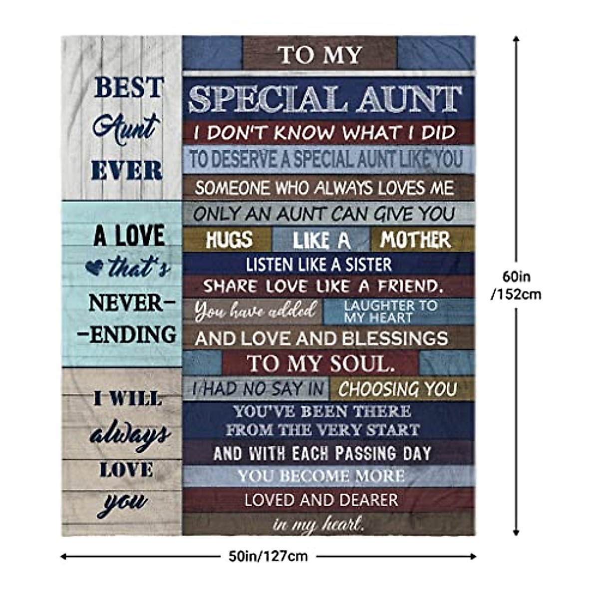 Mubpean Aunt Gifts Blanket 60"x50", Aunt Gifts from Niece, Gifts for Aunt, Best Aunt Ever Gifts, Gifts for Aunts from Niece, Aunt Gifts from Nephew, Aunt Birthday Gift, Auntie Gifts from Niece/Nephew