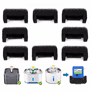 PK.ZTopia Cat Water Fountain Foam Filters - 8Pack , Sponge Cat Fountain Filters, Cat Fountain Sponge Foam Filter Replacement for 85oz/2.5L Cat Fountain Pet Fountain Automatic Drinking Water Dispenser