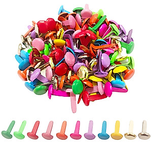 BlingKingdom 100pcs Multicolor Split Pins Pastel Metal Brad Fasteners Brads Round Brads for DIY Crafts Projects Scrapbooking Office (8mm x 14mm)