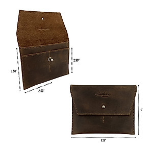 Heather's, Minimalist Wallet Handmade from Full Grain Leather - Durable Cash Organizer, Card Holder - Versatile Accessory for Everyday Use, Travel - Bourbon Brown