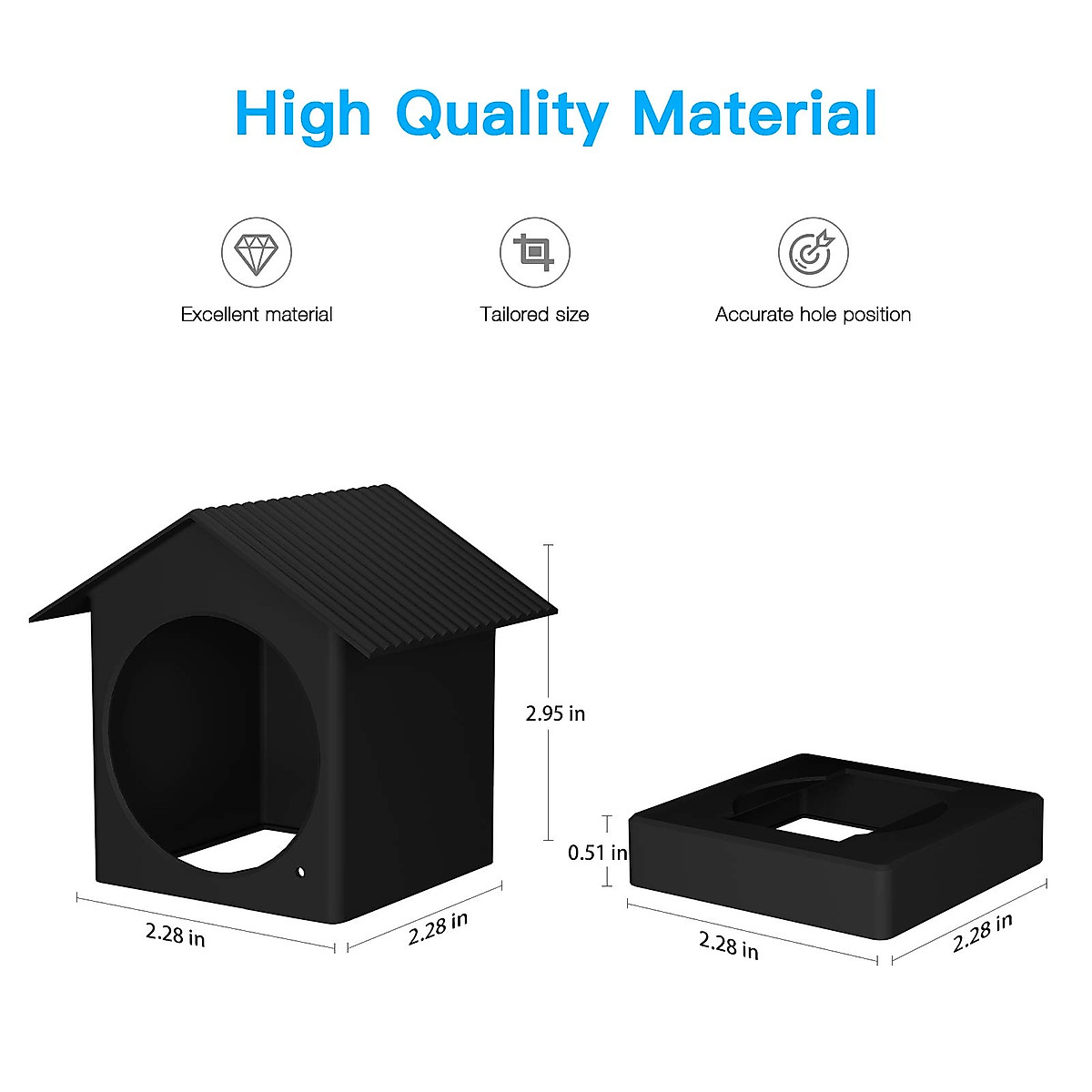 HOLACA Weatherproof Silicone Skin for Cam Outdoor ONLY Anti-Scratch Protective Cover - Extra Protect Camera-(NOT Compatible with Cam/V2/Pan) (1 Pack, Black)