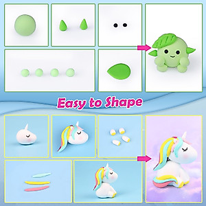 ESSENSON Air Dry Clay 50 Colors, Modeling Clay for Kids, DIY Molding Magic Clay, Gift for Kids