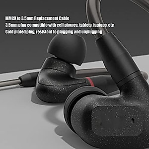 Earphone Upgraded Cable Replacement, MMCX to 3.5mm Silver Plated Copper Core Headphone Cable, for Sennheiser IE300 IE600 IE900 SE215 SE846