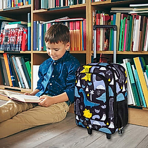 gxtvo Kids Luggage with Wheels for Boys, Dinosaur Rolling carry on Suitcase for Toddler Children