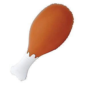 Beistle 2 FT Giant Inflatable Turkey Drumstick Leg Autumn Fall Thanksgiving Party Decorations and Photo Booth Props, Indoor/Outdoor Use, 24", Brown/White