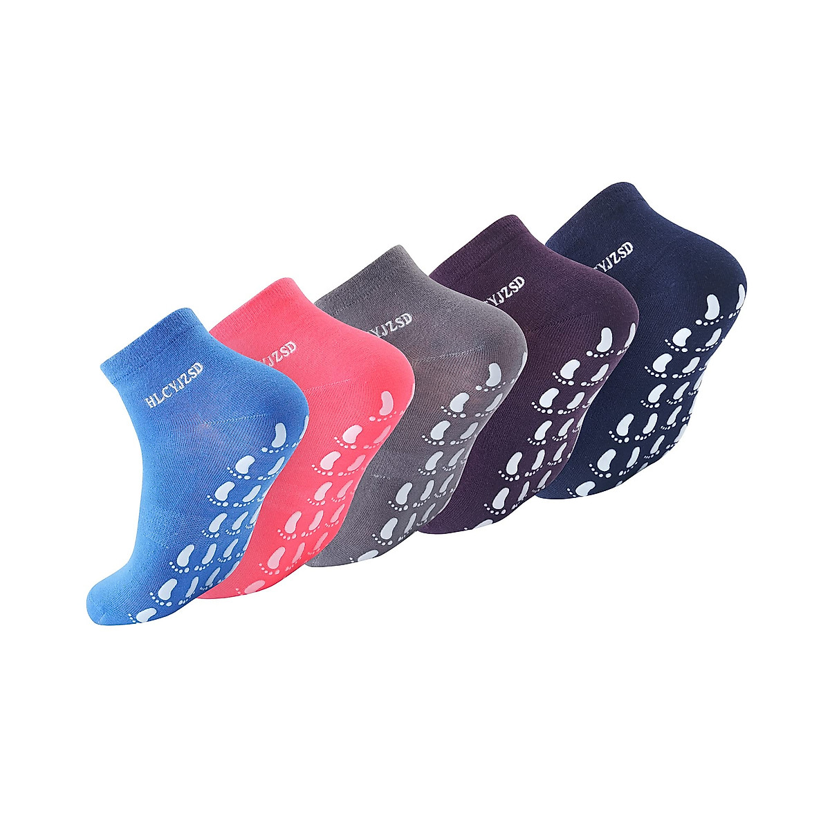 HLCYJZSD 5 Pairs Non Slip Yoga Socks for Women, Skid Slipper Socks with Grippers for Pilates Dance Ballet Trampoline
