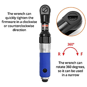 QWORK 1/2" Air Ratchet Wrench,Super Fast Heavy Duty Air Ratchet, 65ft-lbs Max Torque