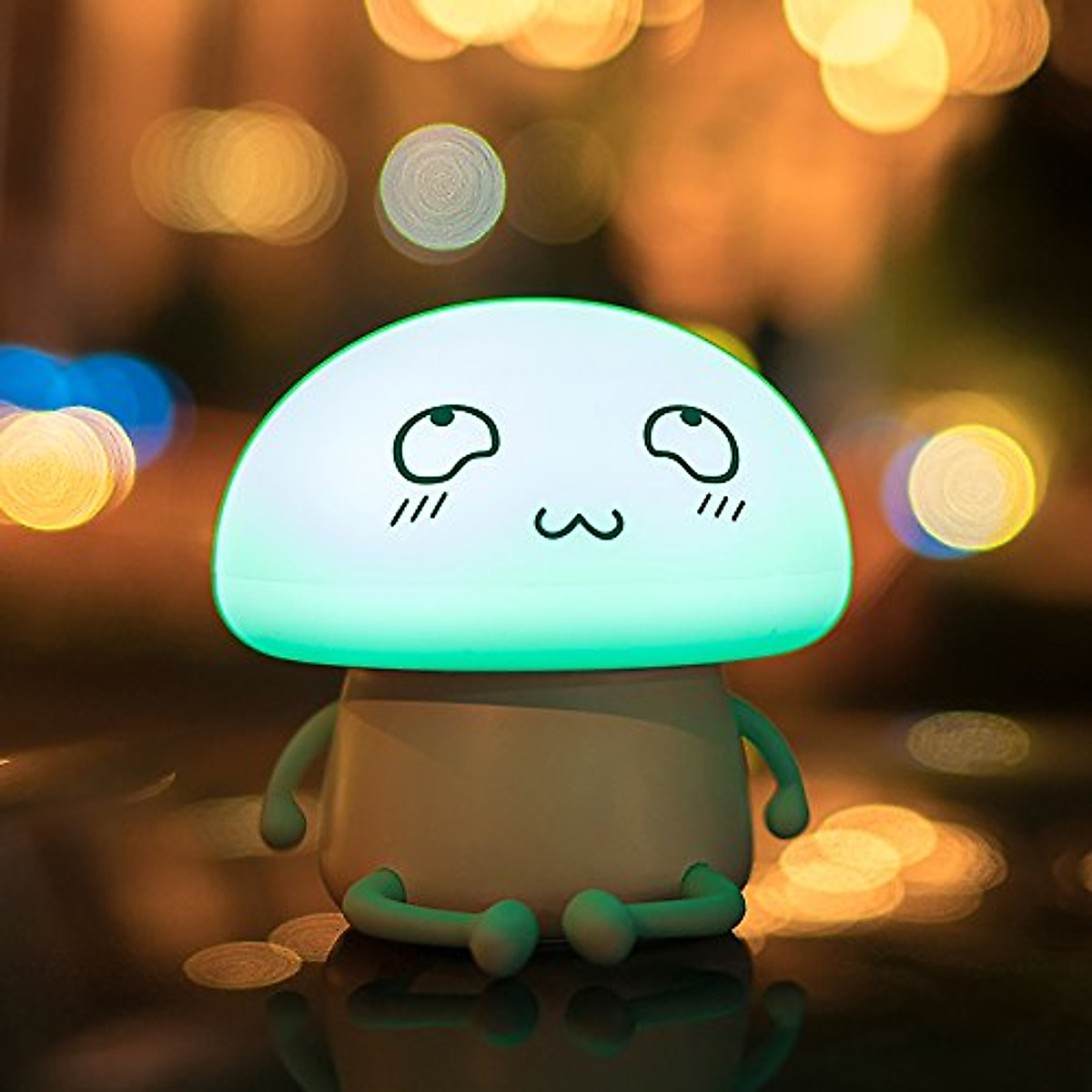 LuxLumi Mushroom Buddy LED Touch Night Light Silicone Dimmable Touch Battery Operated for Kids Room Baby Nursery Toddler Girls Boys Halloween