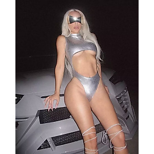 FEISEDY Oversized Shield Futuristic Sunglasses for Women Men Alien Fashion Y2K Wrap Around Visor Sun Glasses Shades B9101