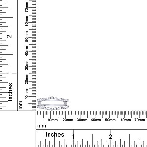 AFFY 0.50 Carat Round Sparkling White Cubic Zirconia Curve Enhancer Guard 14k White Gold Over Sterling Silver Ring Size-7