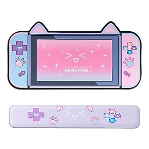 GeekShare Cute Wrist Rest Support Mouse Pad Set- Non-Slip Rubber Base and Lightweight Memory Foam Wrist Rest for Keyboard and Mouse, Perfect for Gaming,or Home Office Work(Mousepad & Wrist Rest)