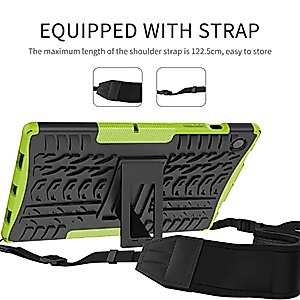 Tablet PC Case Tablet Cover Compatible with Samsung Galaxy TAB A8 10.5 X200 / X205(2021) Tire Texture Shockproof TPU+PC Protective Case with Folding Handle Stand Protective Cover (Color : Orange)