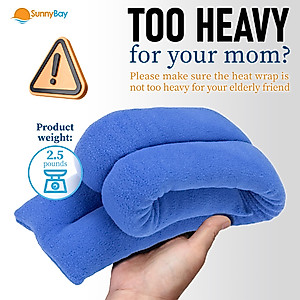 SunnyBay Microwave Heating Pad for Neck and Shoulders, Versatile Bean Bag Moist Heating Pad, Microwavable Neck Wrap and Cool Pack for Deep Pain Relief, Weighted Hot or Cold Therapy (Sky Blue)