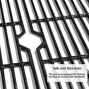 Hongso 18 1/4 Inch Porcelain Coated Cast Iron Grill Grate Cooking Grid Replacement for Charbroil 463268008, 80005665, CG-65P-CI, Thermos, Uniflame, Master Forge Gas Grill, g515-00b5-w1, PCF652
