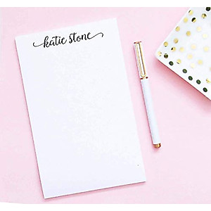 Script Personalized Notepads for Women, Casual Script Personalized Stationery for Women, Letter writing Stationary Paper, Personalized Notepads with Name, size 5.5in x 8.5in, 50 sheets