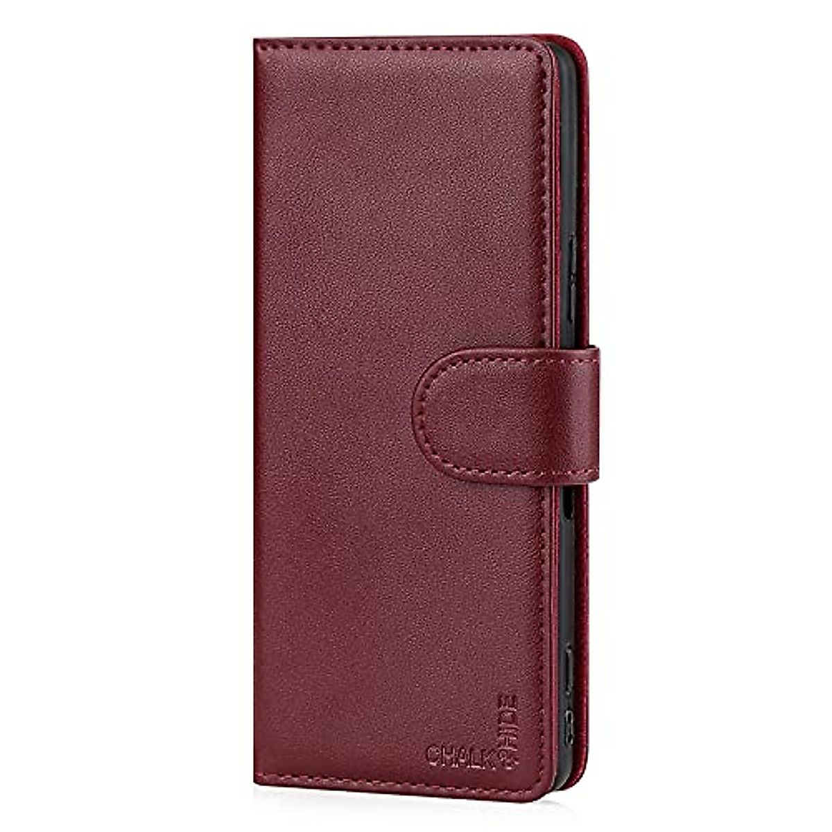 Chalk & Hide - Real Leather Book Wallet Case Cover for Sony Xperia 1 III (2021), Real Leather Design with Card Slot, Magnetic Closure and Built in Stand - Burgundy