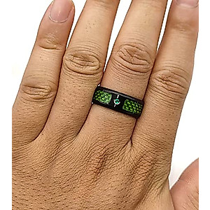 ringheart Couple Rings Black Matching Ring 1.5ct Green CZ Women Wedding Ring Sets for Him and Her His Her Wedding Ring
