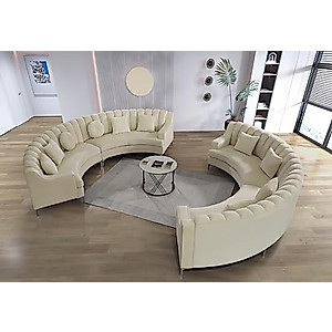 Legend Vansen Curved Sectional for Living Room Velvet Symmetrical Modular Sectional Sofa Couch