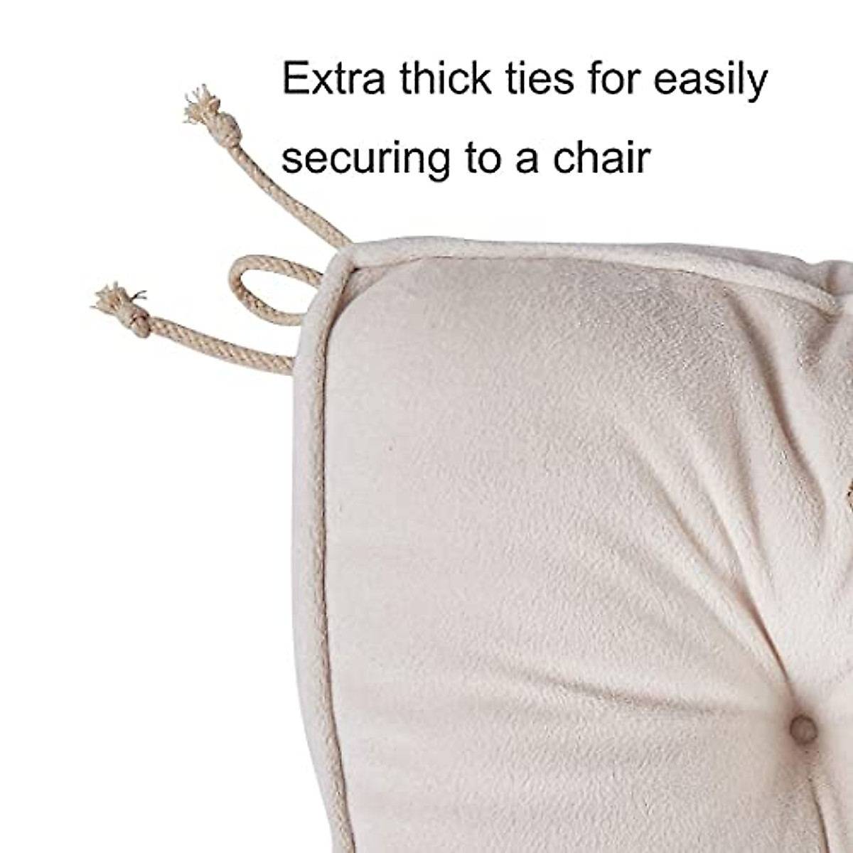 Big Hippo Rocking Chair Cushions Set, Rocking Chair Pads with Ties Soft Thicken Seat Pads Cushion Pillow for Indoor, Office, Home, Rocking Chairs (Beige)