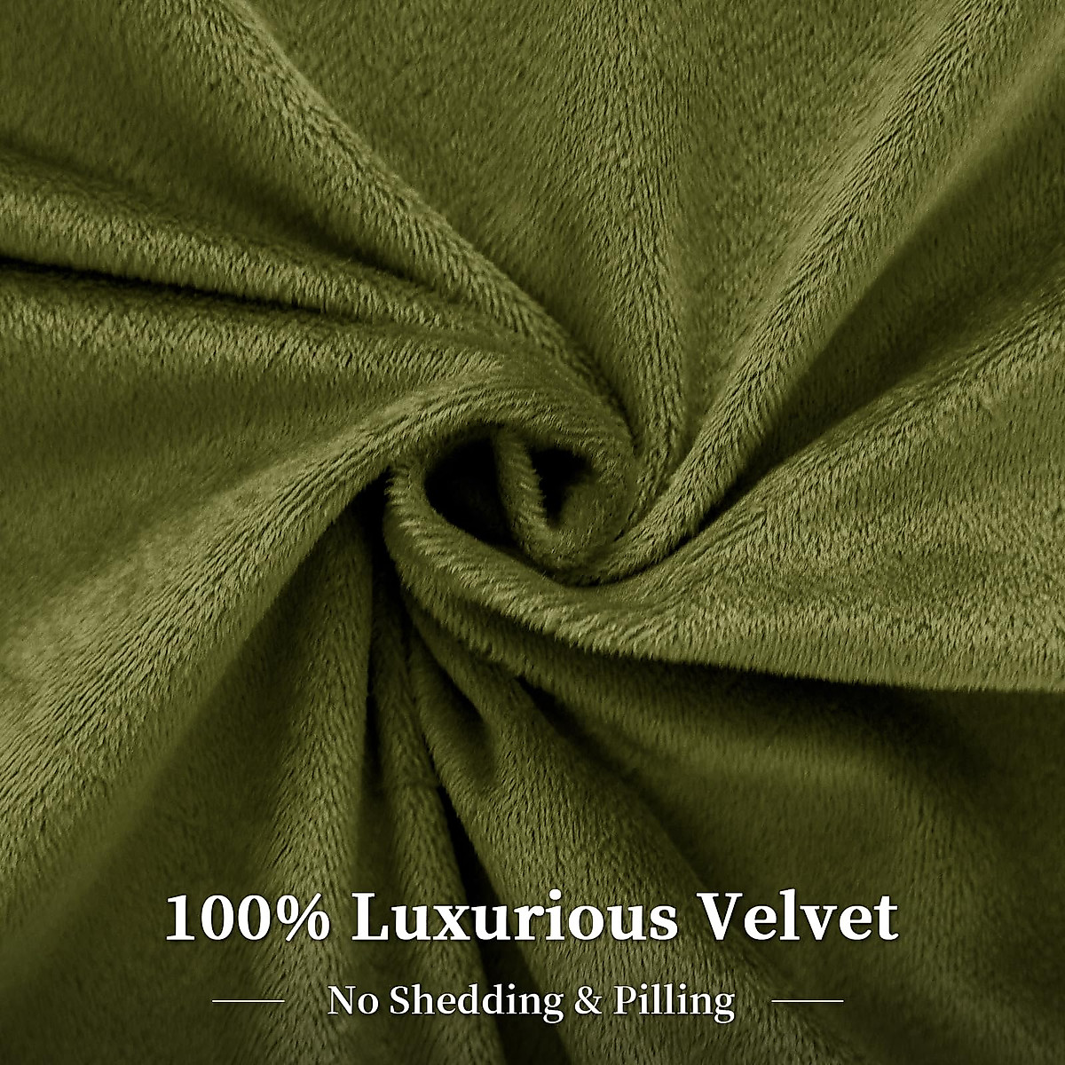 PHF Super Soft Velvet Duvet Cover King Size, 3pcs Luxurious Breathable Velour Fluffy Comforter Cover with 8 Ties, Cozy Flannel Duvet Cover with Pillow Shams, Zipper Closure, 104"x90", Olive Green