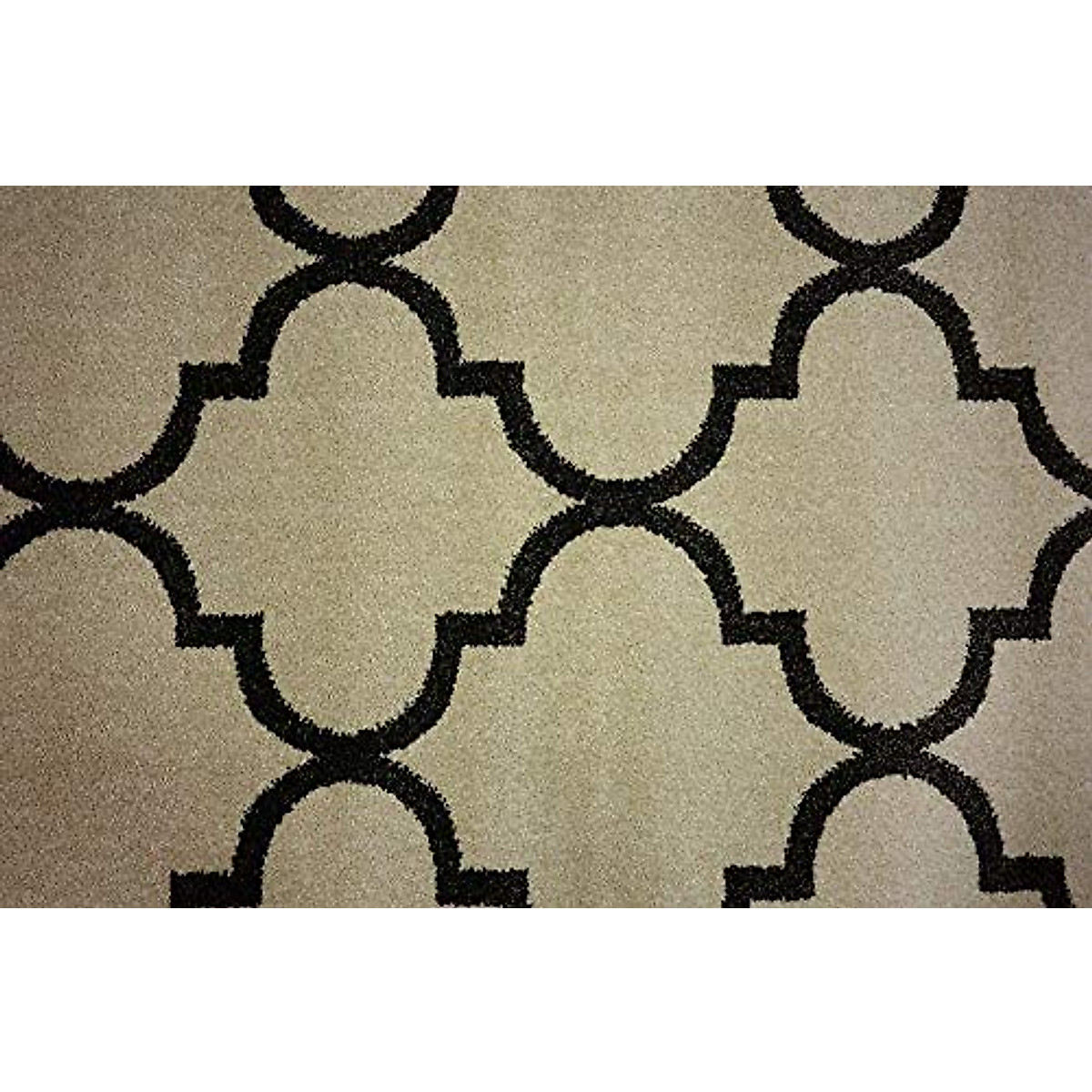 Unique Loom Trellis Collection Modern Morroccan Inspired with Lattice Design Area Rug, Runner 2' 7" x 10' 0", Beige/Black