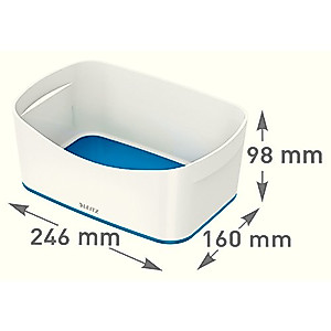 Leitz A5 MyBox Organiser Tray, High Gloss Plastic, White/Blue Metallic;MyBox