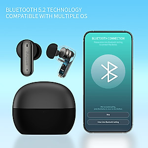 omthing Wireless Earbuds, AirFree 2 True Wireless Headphones, Earphones with Wireless Charging, Bluetooth Earbuds with ANC, in-Ear Headphones Deep Bass, Touch Control, IPX5 Waterproof, 25H