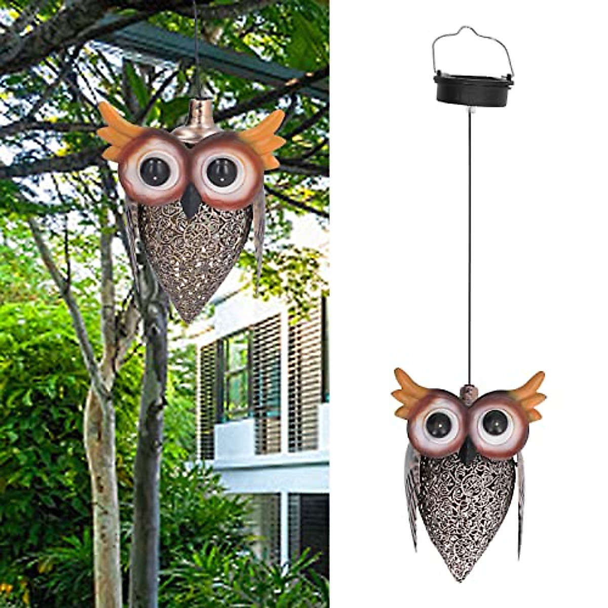 Solar Lanterns, Premium Metal Hanging Solar Light Wide Applicability LED Design for Home for Yard for Garden