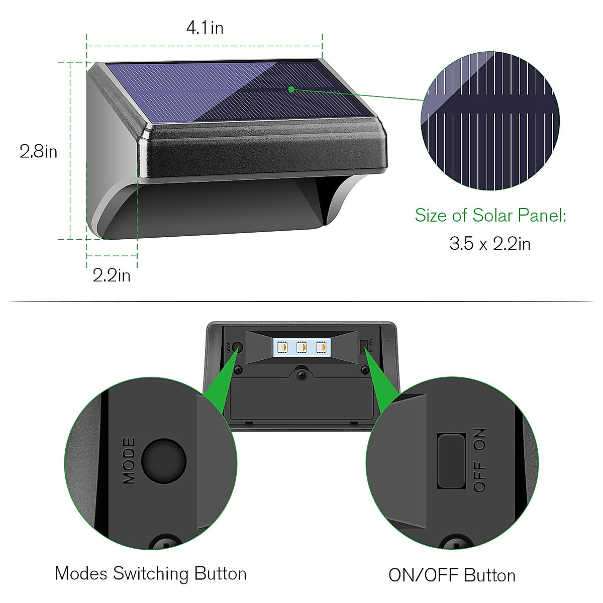 Bridika Solar Fence Lights, Fence Lights Fence Solar Lights Outdoor Waterproof Warm White & Color Glow LED Solar Lights for Backyard, Patio, Deck Railing, Stair Handrail, Pool and Wall (12 Packs)