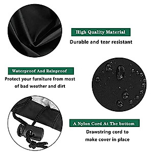QIAOH Round Patio Table Cover Waterproof 90x40in, Uv-Protection, Outdoor Garden Furniture Rain Cover, Round Patio Table Cover, Outdoor Furniture Covers, Heavy Duty Garden Furniture Cover
