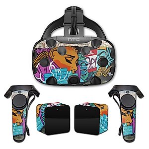 MightySkins Skin Compatible With HTC Vive Full Coverage - Graffiti Skyline | Protective, Durable, and Unique Vinyl Decal wrap cover | Easy To Apply, Remove, and Change Styles | Made in the USA