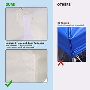 Yescom 10x10Ft UV30+ Gazebo Replacement Top for 2 Tier Outdoor Canopy Cover Patio Backyard Party Deck Ivory