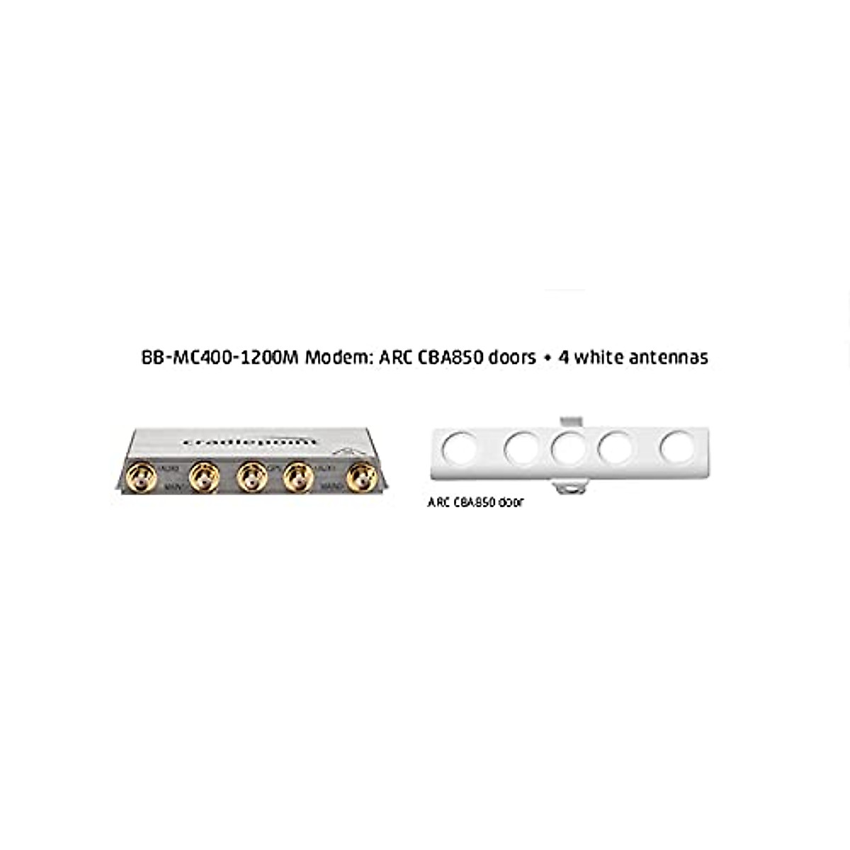 Cradlepoint Branch Adapter Package for Verizon & AT&T First Net LTE Advanced Pro (1200 Mbps) Modem. Includes CBA850 Door and 4 White Antennas