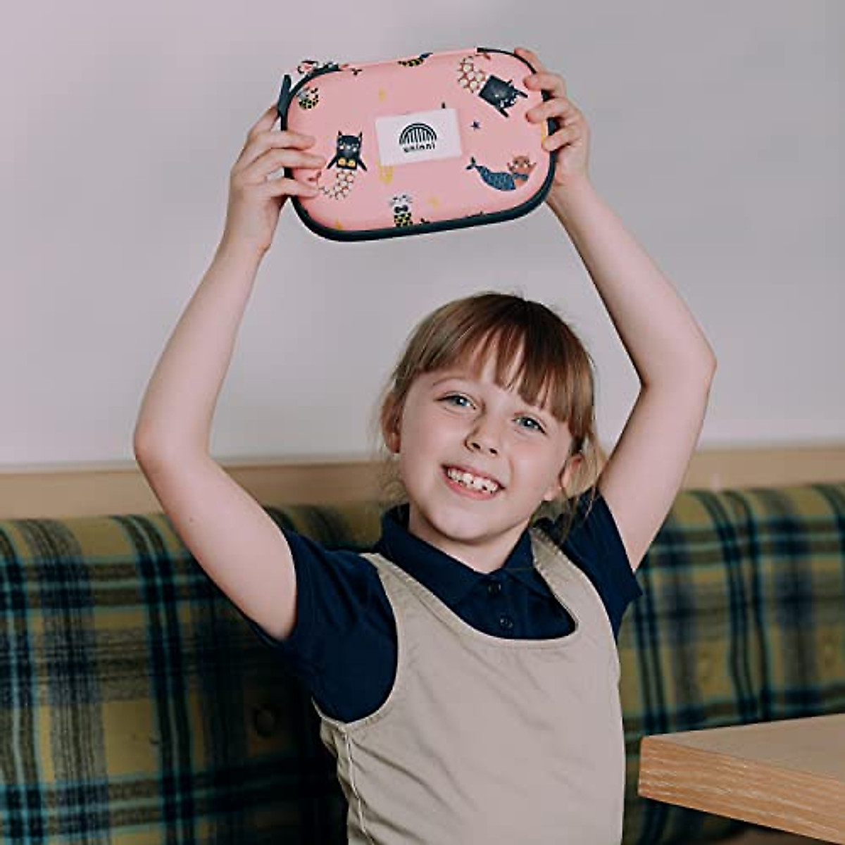 uninni Cat Mermaid Pencil Case for Girls And Boys - Large Kids Pencil Case with Mesh Storage Pocket & 2 Removable Dividers for Organizing Markers & Pens. Pencil Case for Kids with a durable design