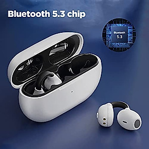 PRIVCUST Open Ear Headphones Bone Conduction Headphones Noise Cancelling Headphones Ear-Hook Headphones Bluetooth Workout Headphones Open Ear Earbuds for Sports