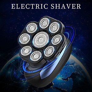 Roziahome Head Shavers for Bald Men 9D Electric Rotary Shaver Multifunctional Mens Bald Head Shaver Cordless Electric Razor for Men Wet & Dry Head Shaver Rechargeable Shavers for Balding Man