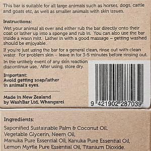 WashBar Natural Horse Shampoo Bar, for Horses and Large Dogs, Whitens Brightens All Colored Coats, Long-Lasting and Easier to Use Than Liquid Pet Shampoo with No Plastic Waste, 6.5oz