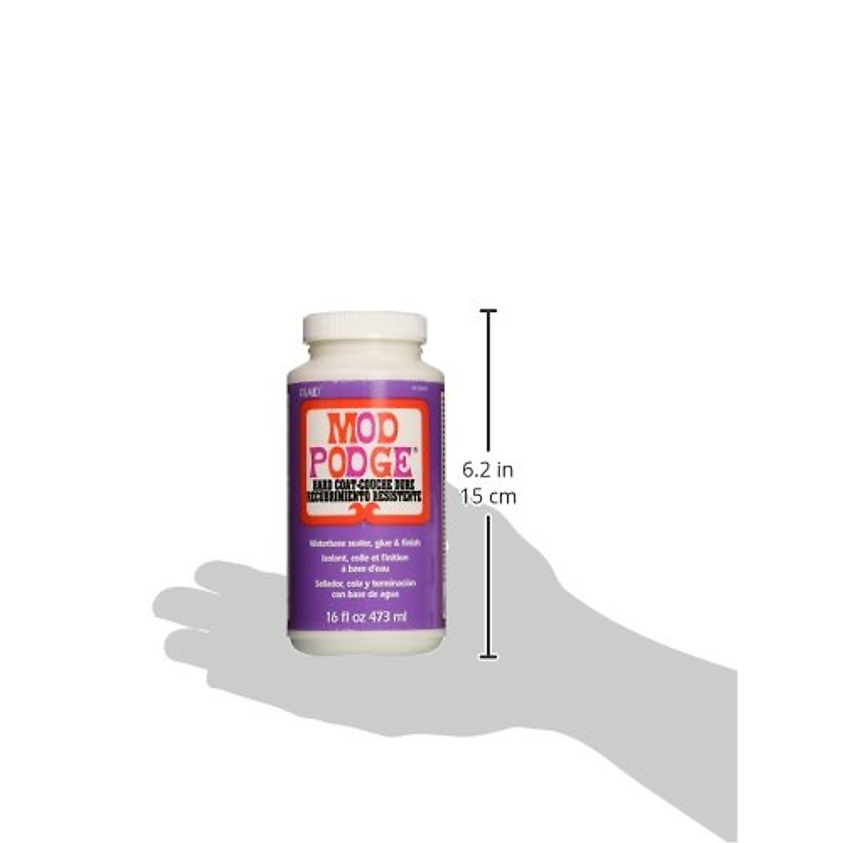 Mod Podge CS15063 Waterbased Sealer, Glue & Finish, 16 oz, Hard Coat, 16 Ounce, Clear, 16 Fl Oz