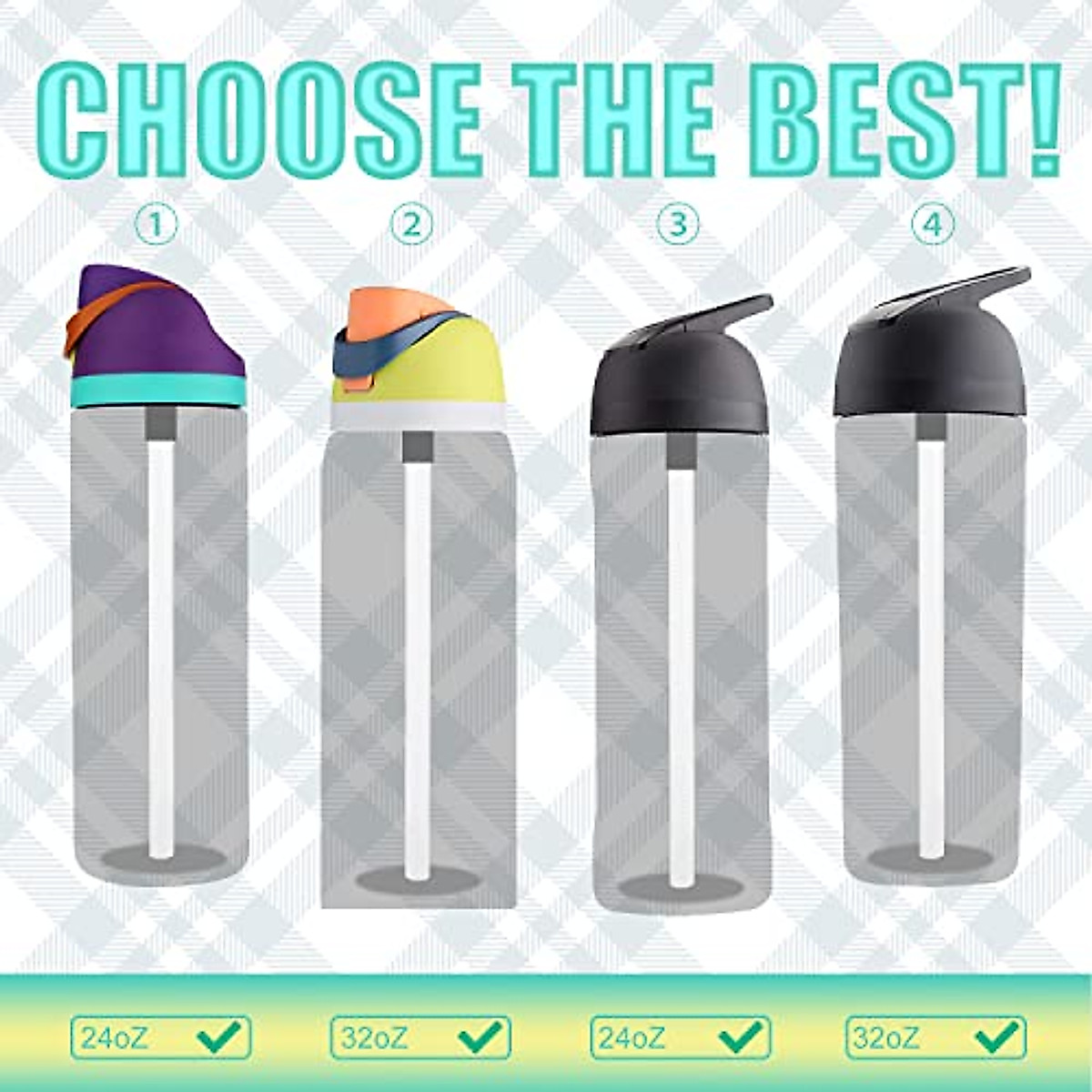 6PCS Replacement Straws for Owala Water Bottle 24 oz 32 oz, Reusable Plastic Straws with Cleaning Brush for Owala Cup 24oz 32oz Travel Tumbler Accessories Parts Straws for Sports Bottle(White)