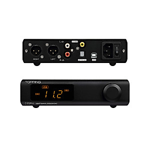 Topping D30 Pro 4*CS43198 Chip DAC Hi-Res Audio DSD256 PCM384kHz XMOS XU208 Preamplifier RCA XLR USB Optical Decoder (Black)