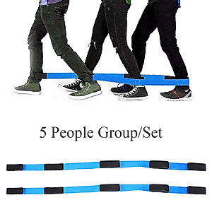 Camidy Team Game Fastening Tape,Ribbon Elastic Cooperative Legged Race Band Outdoor Birthday Team-Building Party Group Game