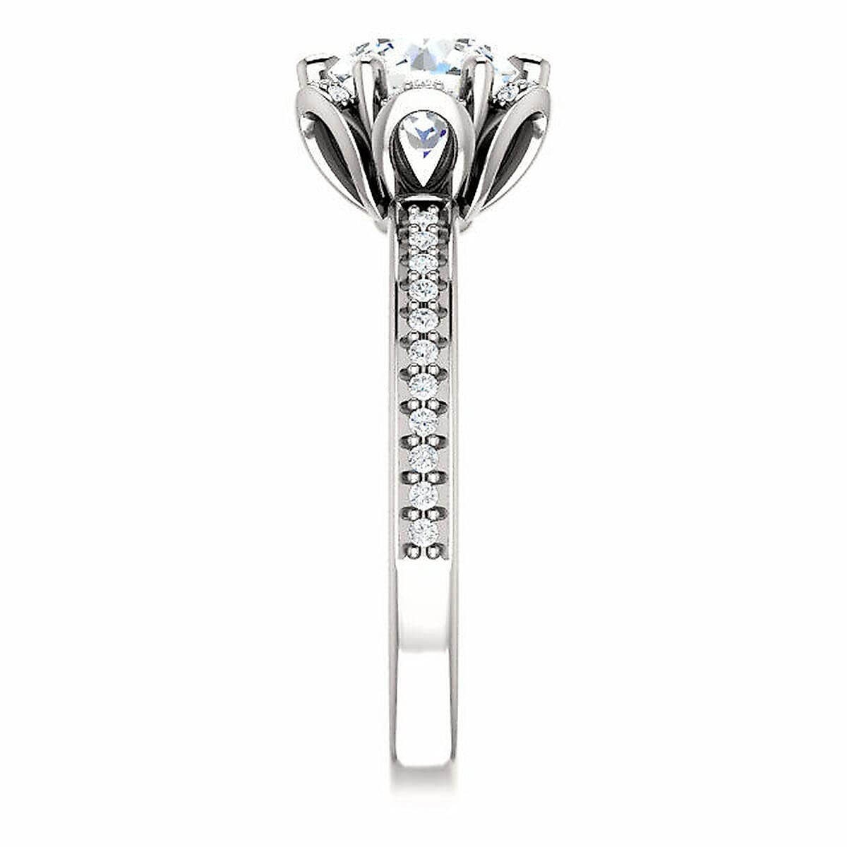 SISGEM 10K 14K 18K Solid Gold Engagement Rings for Women,Set 1.2/2.2 carat(cttw) Round Cut Moissanite Rings Wedding Engagement Anniversary Promise Bridal Bands with Engraved Name (18K-Gold)