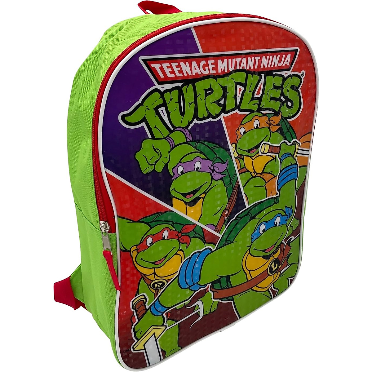Fast Forward Teenage Mutant Ninja Turtles 15" School Bag Backpack (Green-Red)