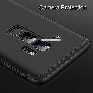 MuZiFei Case for Galaxy S9 Plus, 3-in-1 Ultra-Thin Slim Hard PC Case Cover Anti-Scratches 360 Degree Full Body Protective Cover Compatible with Samsung Galaxy S9+ Plus 6.2“ (Black)