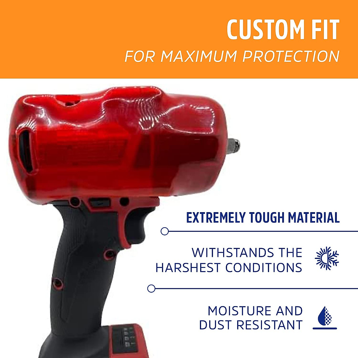 Protoco Protective Cover for Milwaukee 2960 Mid Torque Impact Wrench, Tool Cover, Black